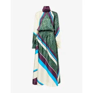 ALEMAIS Joni Printed Silk Midi Dress