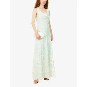 NEEDLE & THREAD Freya Georgette Sequin-embellished Gown