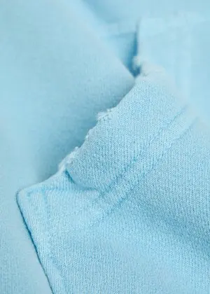 CHERRY LOS ANGELES Distressed Hooded Cotton Sweatshirt - Blue Light