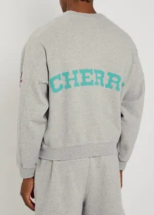 CHERRY LOS ANGELES Gecko Embroidered Zip-through Cotton-blend Sweatshirt