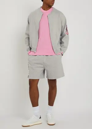 CHERRY LOS ANGELES Gecko Embroidered Zip-through Cotton-blend Sweatshirt