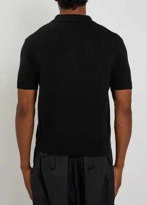 VIVIENNE WESTWOOD Logo-embroidered Wool And Cashmere-blend Polo Shirt - Black