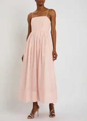 Aje Boned Cotton And Silk-blend Midi Dress