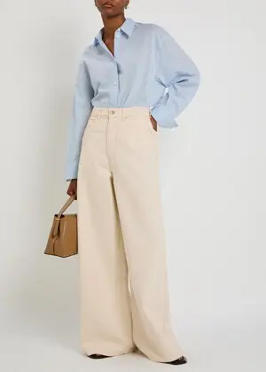Ossou Slick Wide-leg Denim Jeans