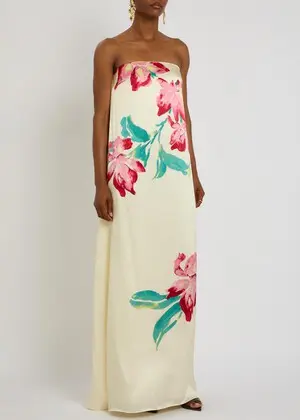 Rebecca Vallance Sunblush Bloom Floral-print Silk Maxi Dress - Multicoloured