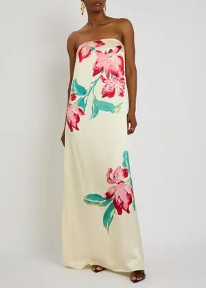 Rebecca Vallance Sunblush Bloom Floral-print Silk Maxi Dress - Multicoloured
