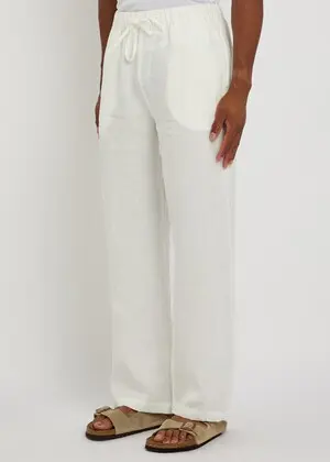 CHERRY LOS ANGELES Wide-leg Linen Beach Trousers