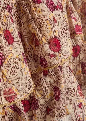 Isabel Marant Étoile Floral Print Tiered Cotton Shorts