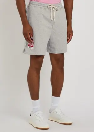 CHERRY LOS ANGELES Gecko Embroidered Cotton-blend Sweatshorts
