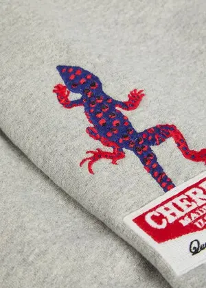 CHERRY LOS ANGELES Gecko Embroidered Cotton-blend Sweatshorts
