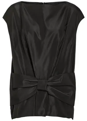 Simone Rocha Bow-appliqué Taffeta Top - Black