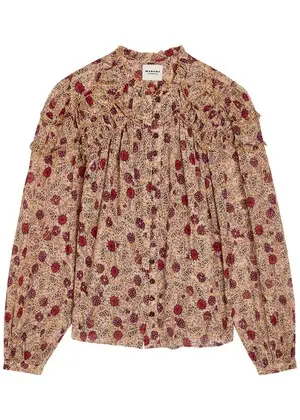 Isabel Marant Étoile Christa Ruffled Floral-print Cotton Shirt - Multicoloured