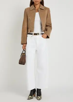 Staud Hugo Stud-embellished Suede Jacket