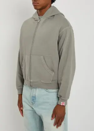 CHERRY LOS ANGELES Distressed Hooded Cotton Sweatshirt