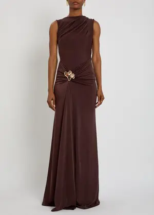 Rebecca Vallance Hazine Sculpted Embellished Maxi Dress