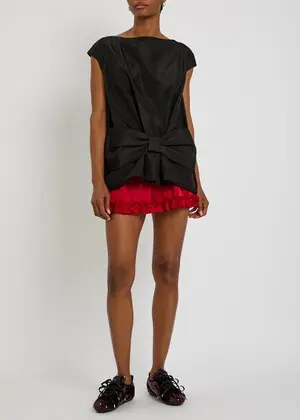 Simone Rocha Ruffled Stretch-satin Shorts