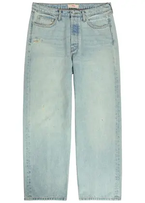 CHERRY LOS ANGELES Distressed Wide-leg Jeans - Light Blue