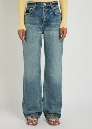 Alaïa Distressed Straight-leg Jeans