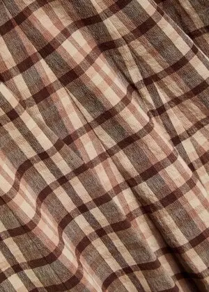 Staud Wells Checked Linen-blend Midi Dress - Multicoloured