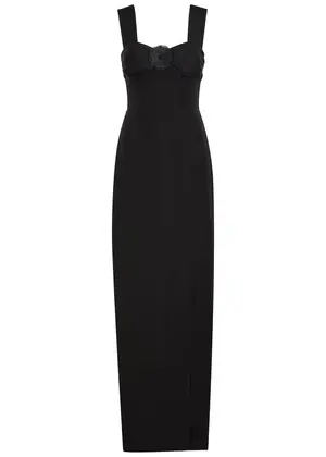 PATRICK MCDOWELL Floral-appliquéd Wool-blend Maxi Dress