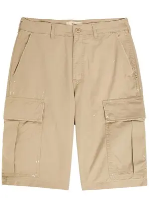 CHERRY LOS ANGELES Paint-splatter Cotton Cargo Shorts - Stone