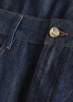 Ossou Slick Wide-leg Denim Jeans
