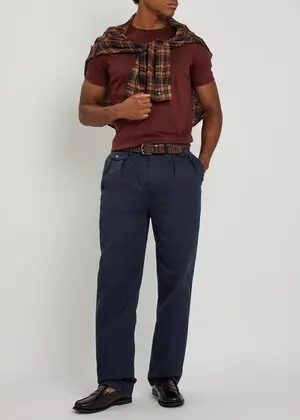 Gant Pleated Cotton-twill Chinos