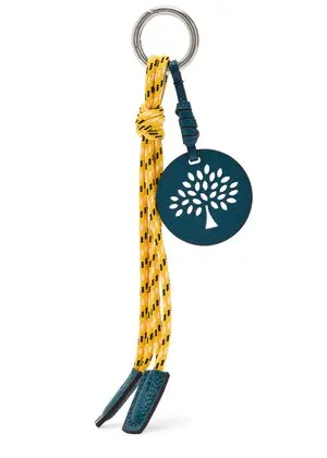 Mulberry Leather And Rope Keyring - Yellow