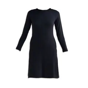 REISTOR Crew Neck Midi Dress With Elbow Sleeves