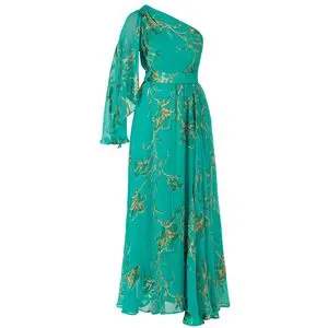 SACHA DRAKE Lorelei Maxi Dress In Jade Gold Floral
