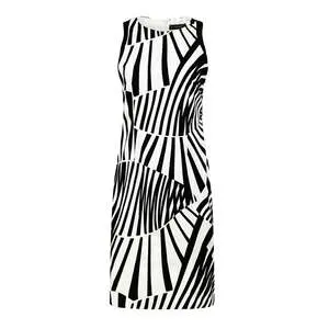 CONQUISTA Fitted Sleeveless Print Dress - Black