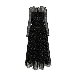 NISSA Flock Print Midi Dress
