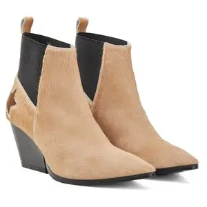 ROSAMUND MUIR LONDON Neutrals / Felixa Light Calf Hair With Star Ankle Boots - Brown