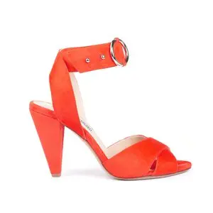 ROSAMUND MUIR LONDON Montana Coral Suede High Heel Sandals - Red