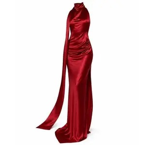 MODA GLAM Muse Cowl Neck Open Back Gown