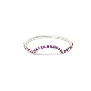 NASI SILVER Ora Half Eternity Ring- Amethyst