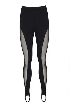 NO'DESIGN Sheer Detail Elastic Hem Navy Leggings - Blue