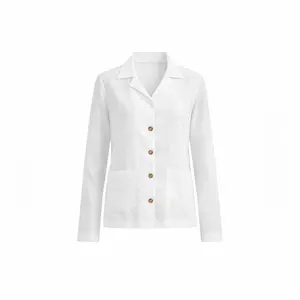 Haris Cotton Linen Jacket With Pockets - White