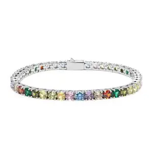 NIALAYA JEWELRY Multicolor Tennis Bracelet With - Silver