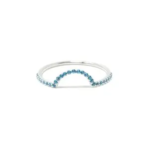 NASI SILVER Ora Half Eternity Ring- Topaz- Silver - Blue