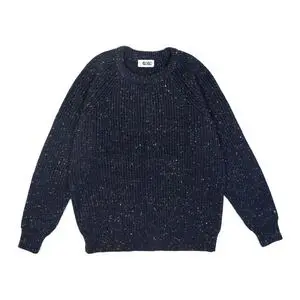 GIGI KNITWEAR Adam Fisherman Sweater In Navy Speckle - Blue