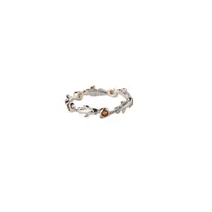 NASI SILVER Eternity Neshama Fish Band- Citrine - Silver