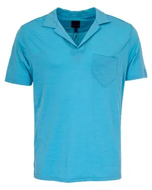 LORDS OF HARLECH Bobby Merino Jersey Collared Shirt Teal