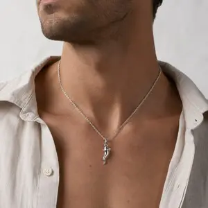 UNALOE Sterling Italian Horn And Cowboy Hat Pendant Necklace - Silver