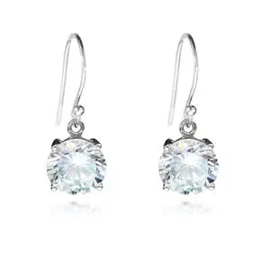 THE JEWELLERY STORE LONDON Round Crystal Earrings In Sterling - Silver
