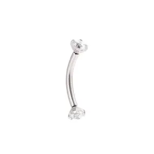 VANCHI Crystal Titanium Rook Barbell In Platinum - Silver