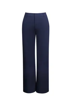 MISS CIRCLE NEW YORK Yanin Navy Low-rise Straight Leg Pants - Blue