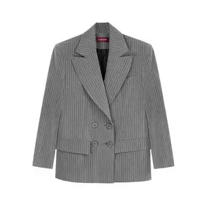 MANDRAGORA Double Breasted Striped Blazer Gante - Grey