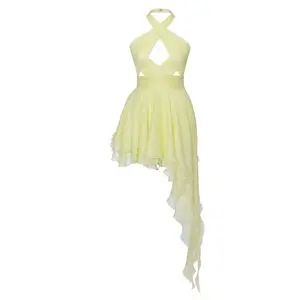 ANSE VICTORIN Pantha Silk Dress Lime - Green
