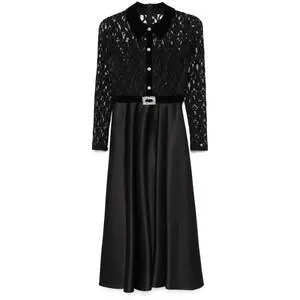NISSA Crystal-embellished Taffeta Midi Dress